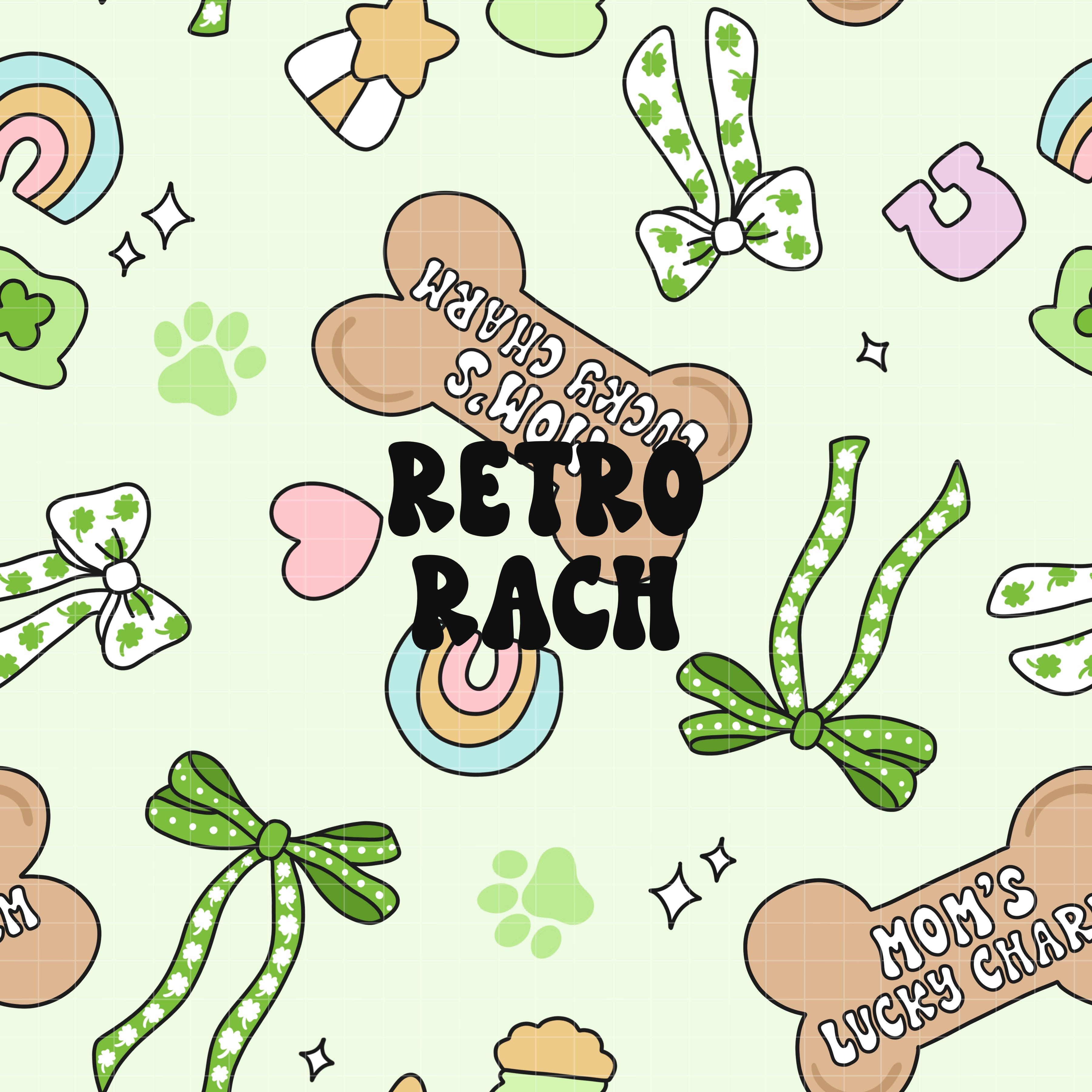 Mom's Lucky Charm Seamless Pattern – Retro Rach