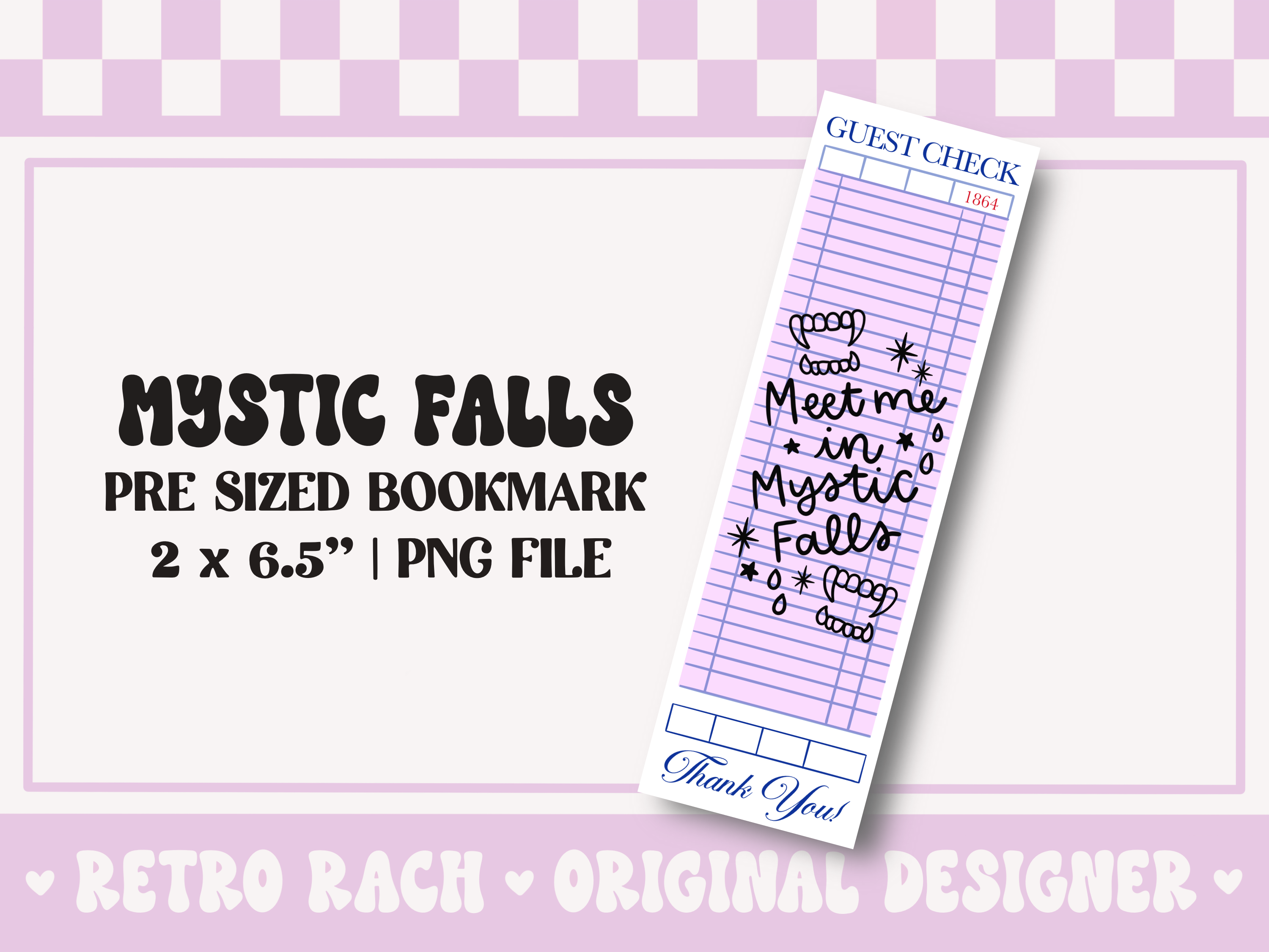 Guest Check Bookmark PNG File – Retro Rach